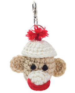 Free Sock Monkey Key Fob Crochet Pattern from RedHeart.com