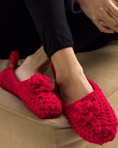 Free Double-Sole Slippers Crochet Pattern from RedHeart.com